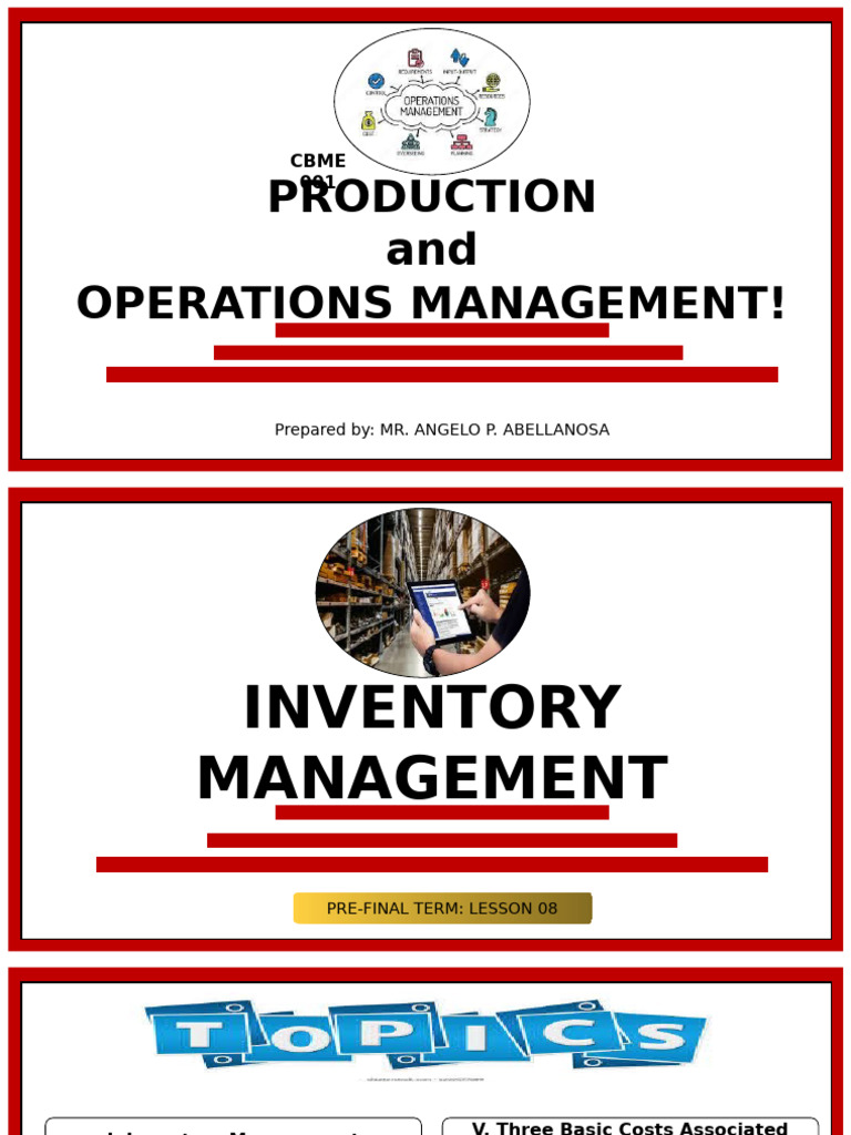 CBME001 Lesson 08 Prefinal | PDF