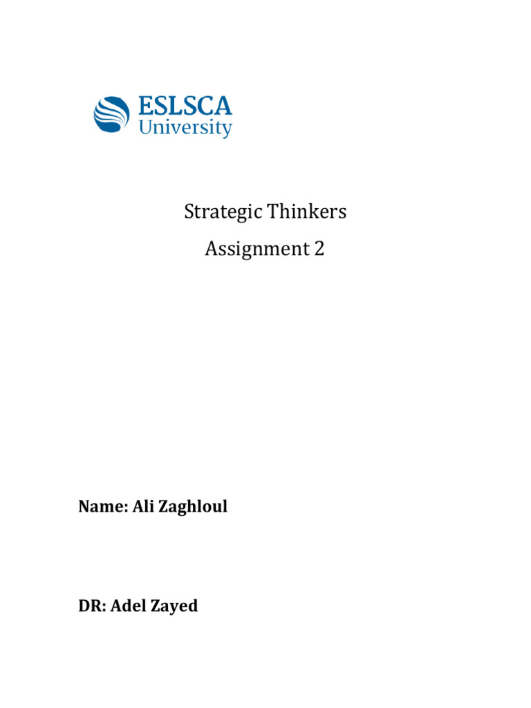 Ali Zaghloul-Michael - Porter Strategic Management | PDF | Strategic ...