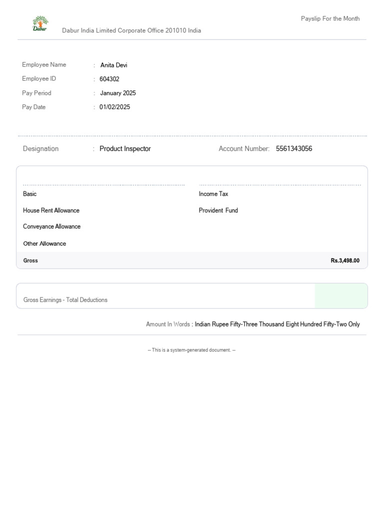 Payslip 604302 | PDF