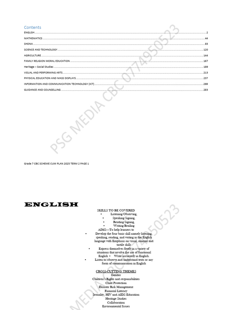 Grade 7 CBC PSG Media Sample | PDF | Reading Comprehension | English ...