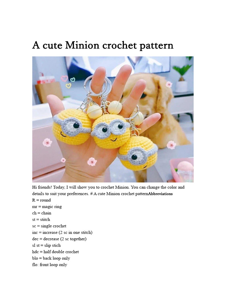 A Cute Minion Crochet Pattern | PDF