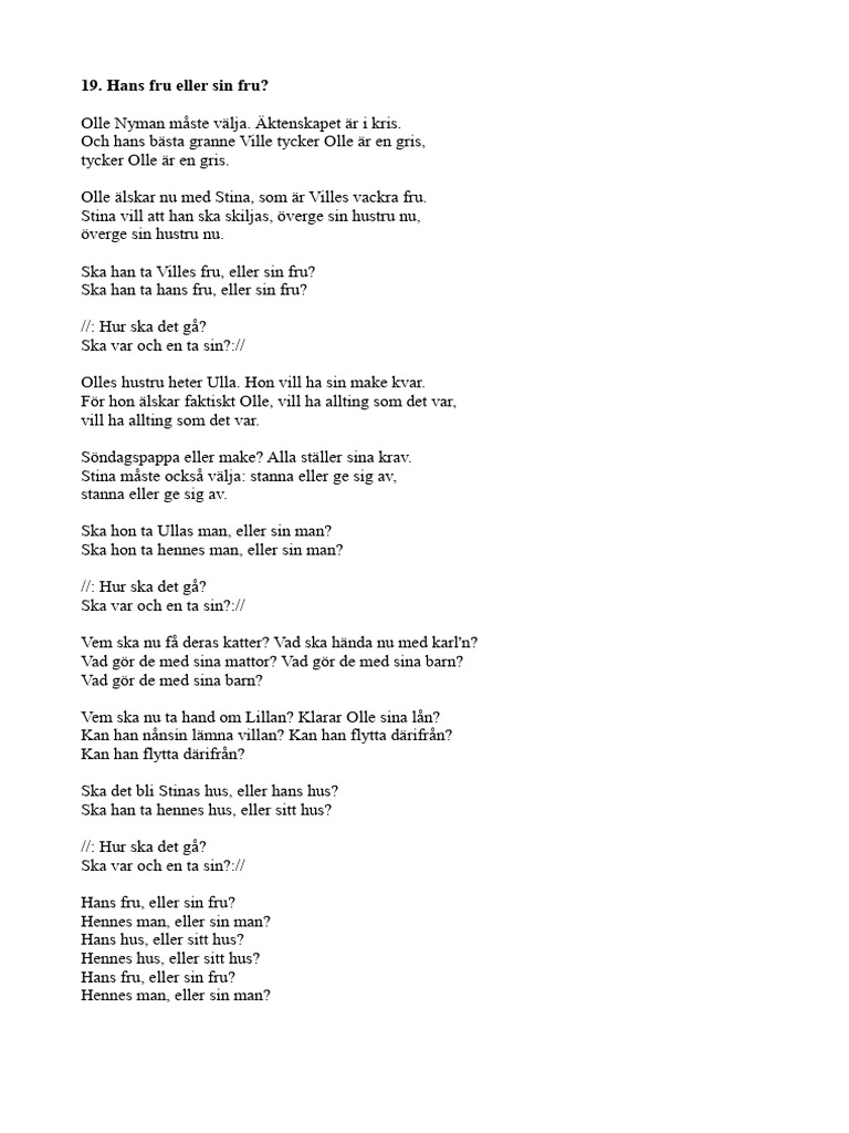 Hans fru eller sin fru | PDF