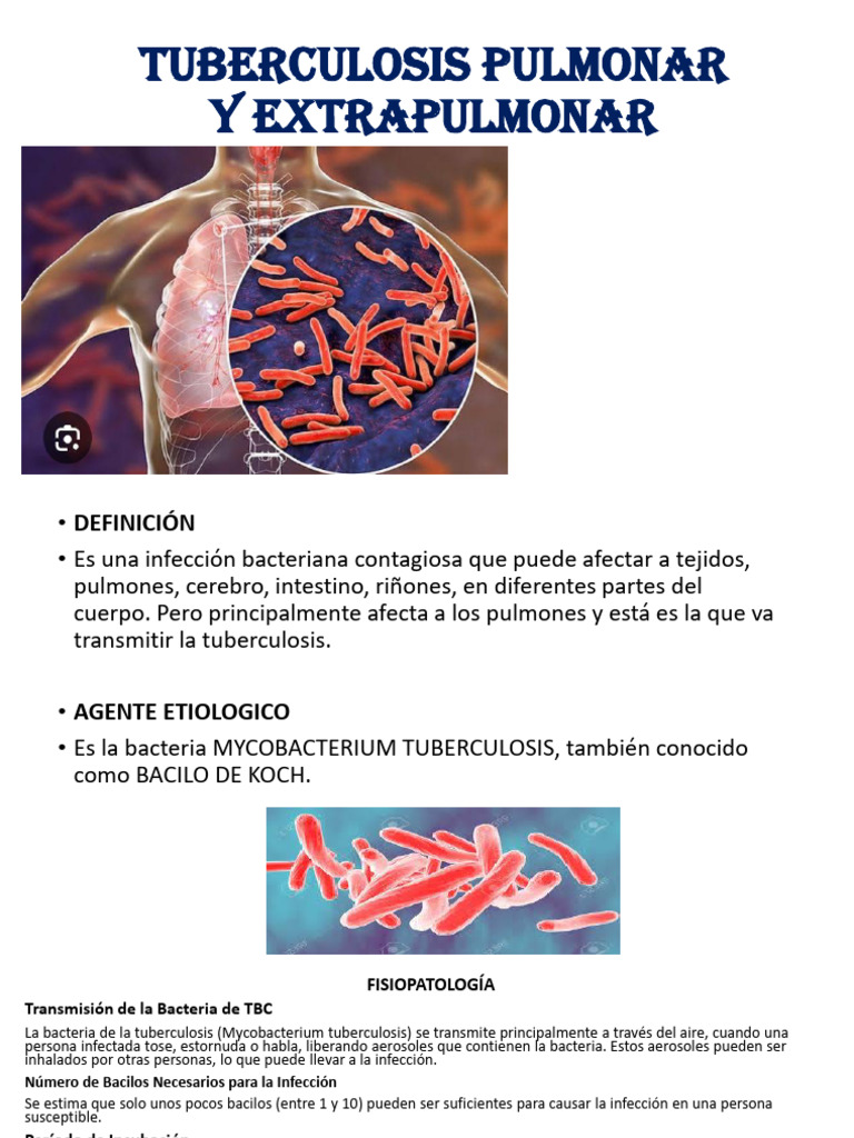 Tuberculosis Pulmonar y Extrapulmonar | PDF | Tuberculosis | Medicina