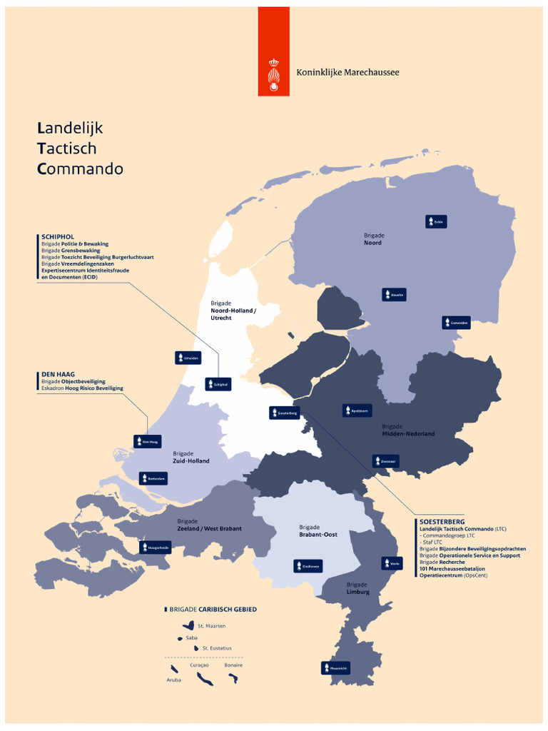 Infographic Nieuwe Indeling Landsbrigades KMAR | PDF