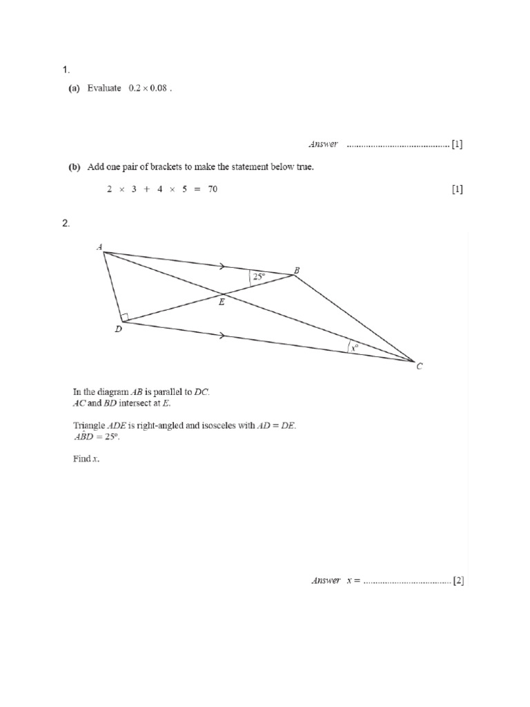 Math Worksheet 2 | PDF