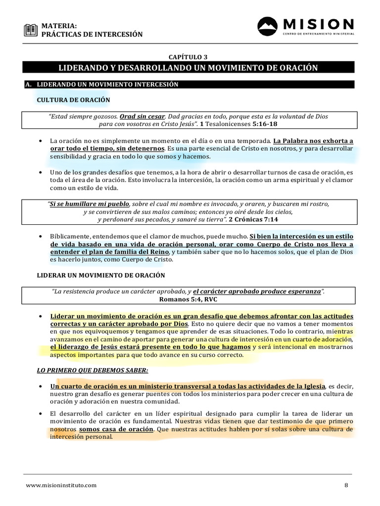 Prácticas de Intercesión 2025 - Cap.3 - (CARRERAS) | PDF | Oración ...