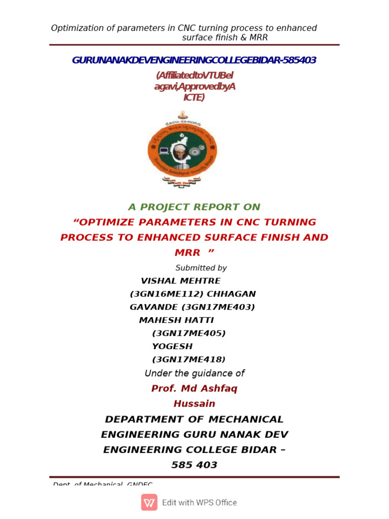 CNC Turning: Optimize Surface Finish & MRR | PDF | Machining ...