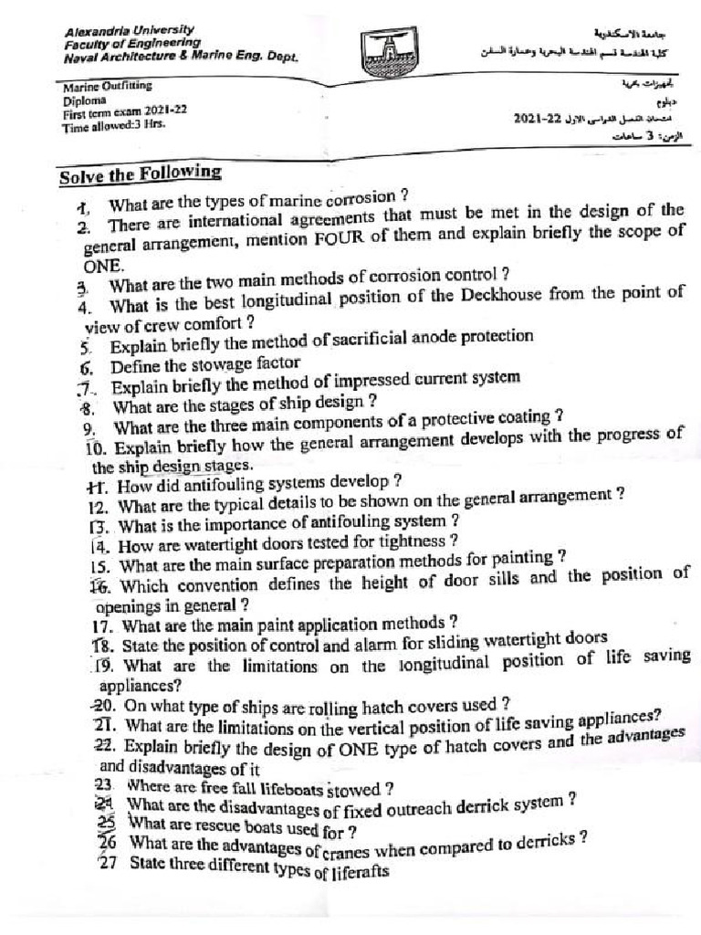 Ship Outfitting Final 21-22 With Sol | PDF | Anchor | Corrosion
