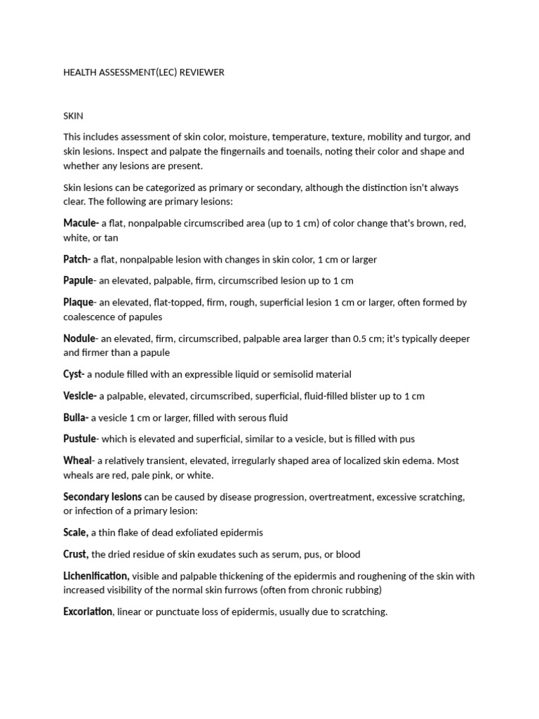 Comprehensive Health Assessment Guide | PDF | Thorax | Abdomen