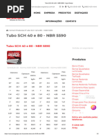 Tabela de Tubos SCH 40 e 80 NBR 5590 | PDF