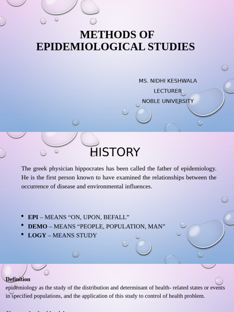 Method of Epidemiological Study | PDF | Cohort Study | Epidemiology