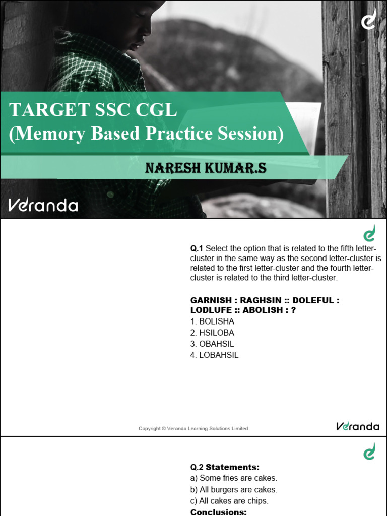 SSC CGL Memory Practice Questions | PDF