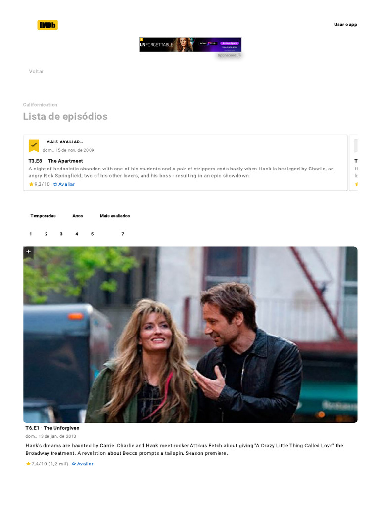Californication (Série de TV 2007-2014) - Lista de Episódios 6a Temp - IMDb | PDF | Television ...