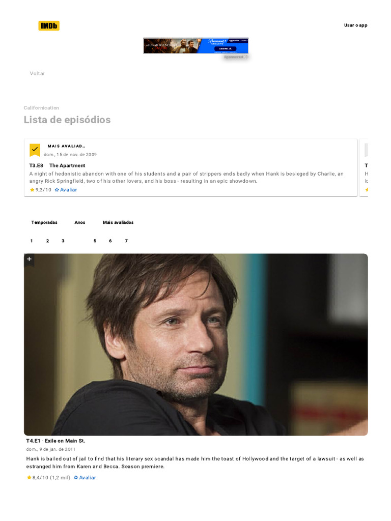 Californication (Série de TV 2007-2014) - Lista de Episódios 4a Temp - IMDb | PDF