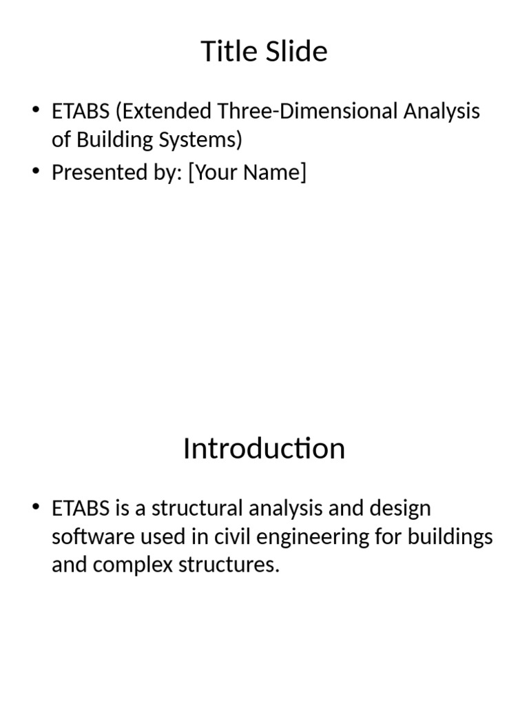 ETABS: Advanced Structural Analysis Tool | PDF