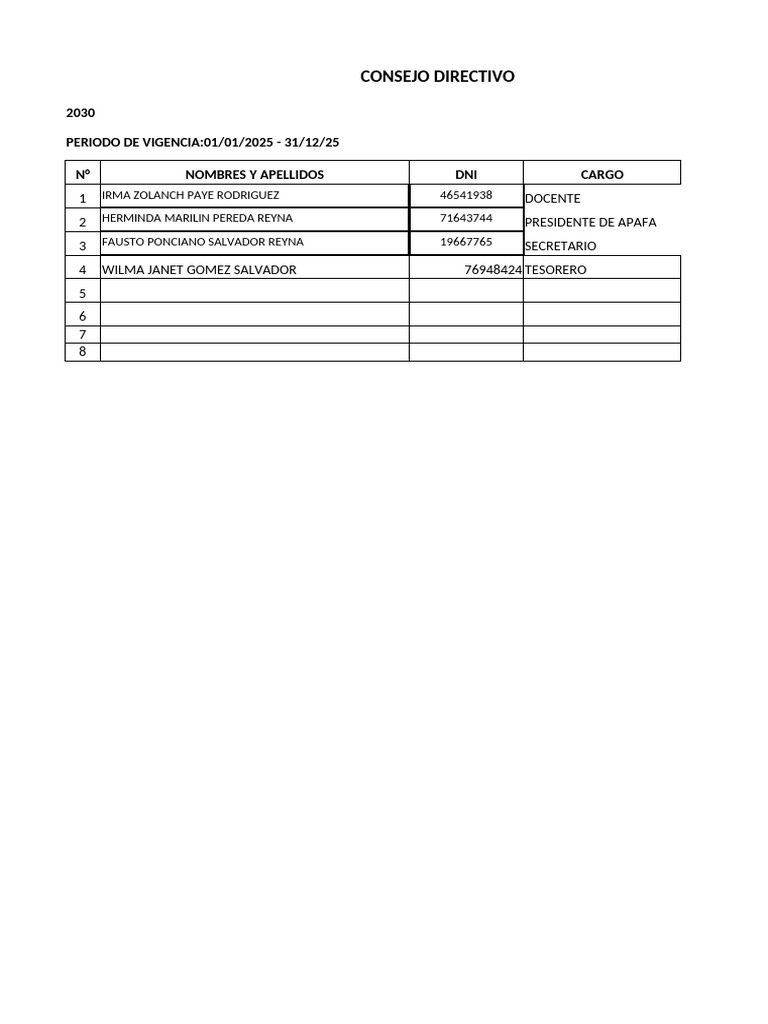 Formato - Apafa 2025 | PDF