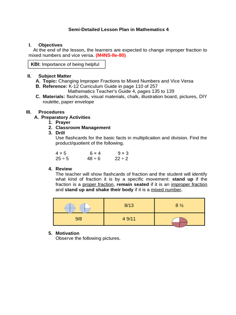 Lesson Plan in Mathematics 4 | PDF | Learning | Arithmetic
