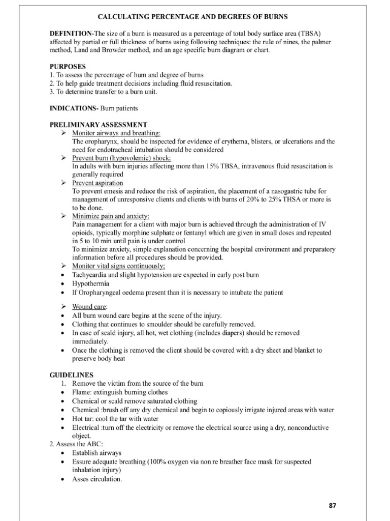 Calculating Percentage and Degree of Burn | PDF