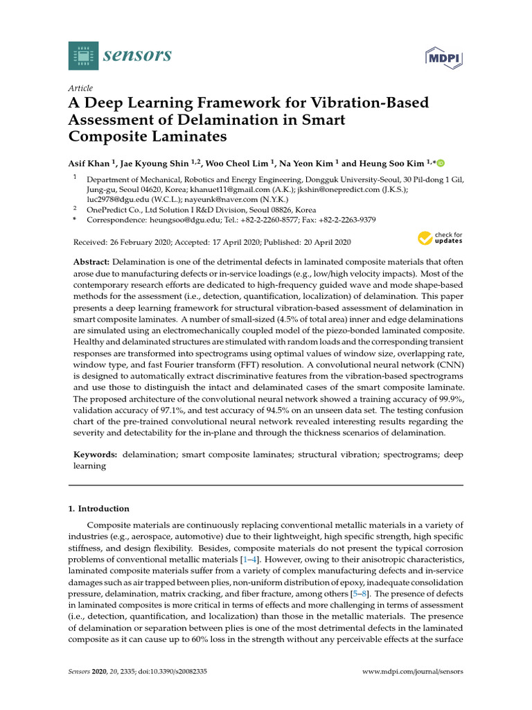 A Deep Learning Framework For Vibration-Based Assessment of Delamination in Smart Composite ...