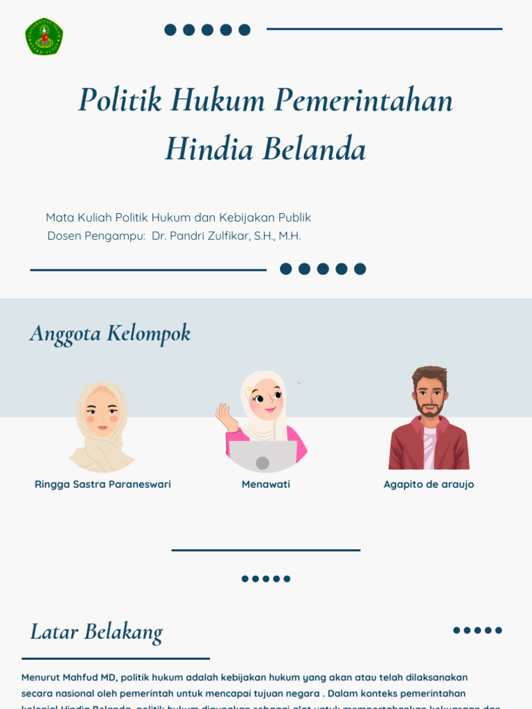 PPT Politik Hukum Pemerintahan Hindia Belanda | PDF