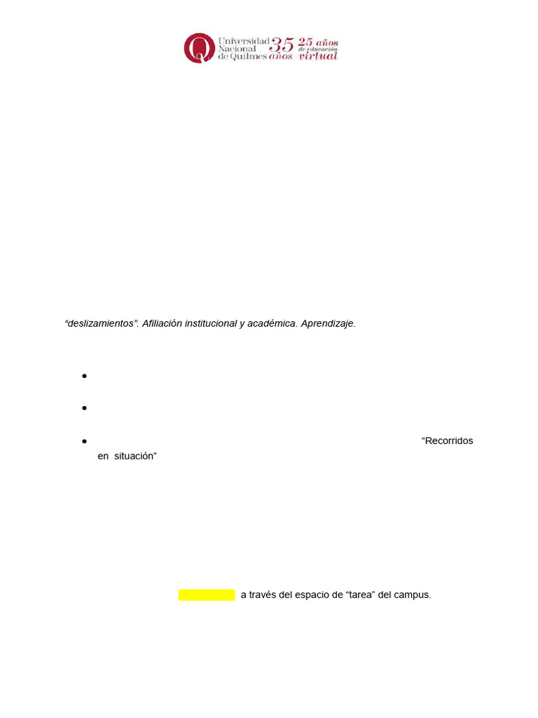 Consigna TP Integrador - Curso Introducción a la tutoria universitaria 2025 | PDF | Aprendizaje