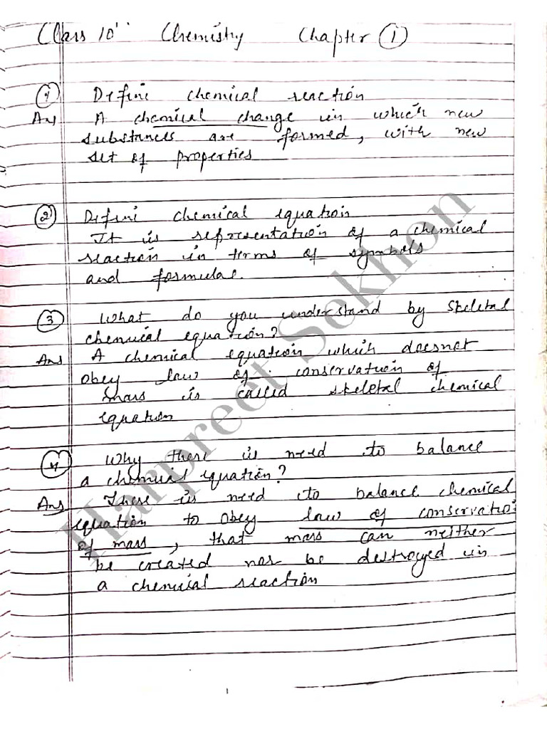 Class 10th CH 1 Chem | PDF