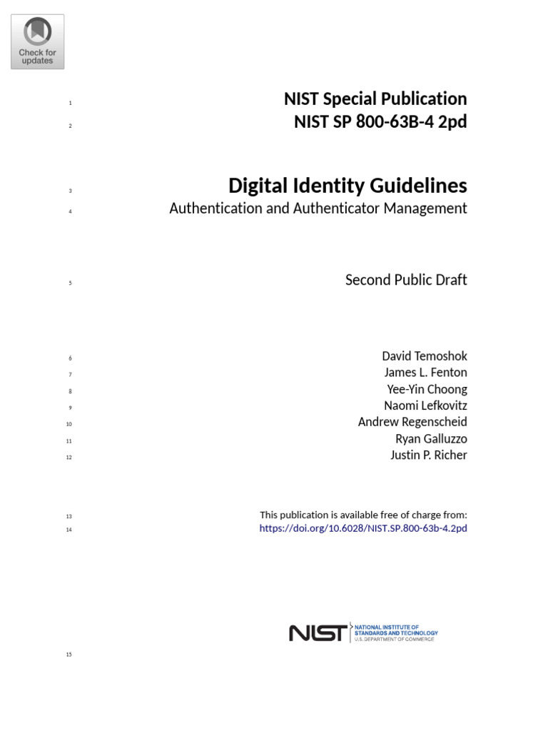 NIST SP 800-63B-4 2pd | PDF | Authentication | National Institute Of ...