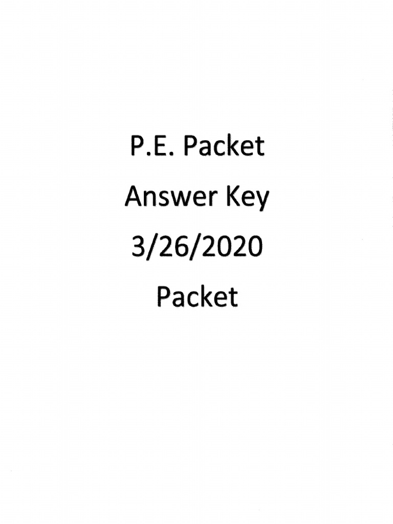 Awnser Key For Sport Packets | PDF