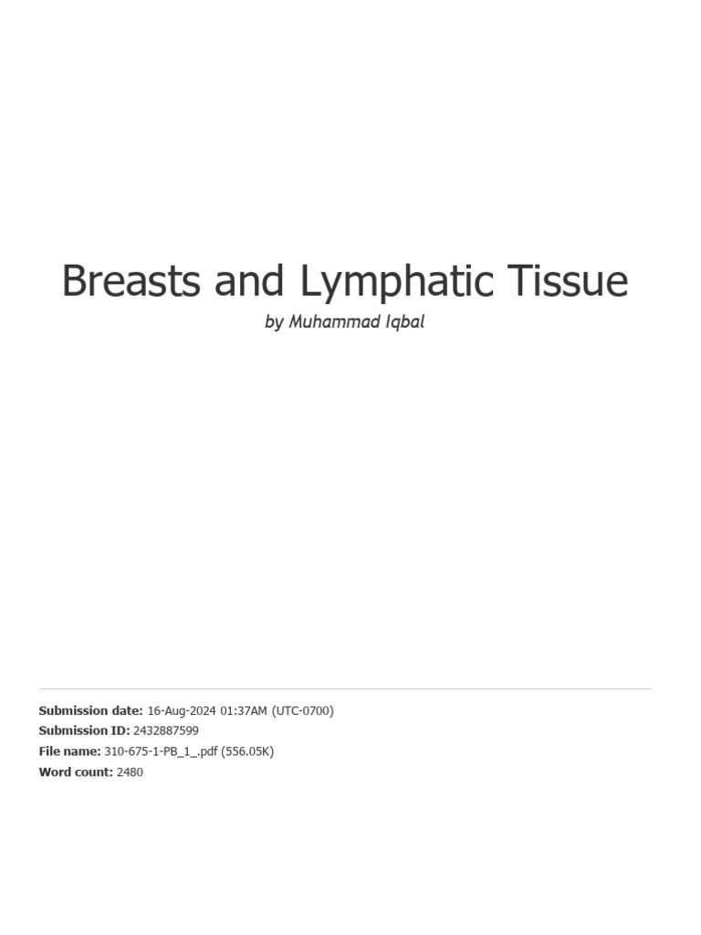 Breasts and Lymphatic Tissue Fix | PDF