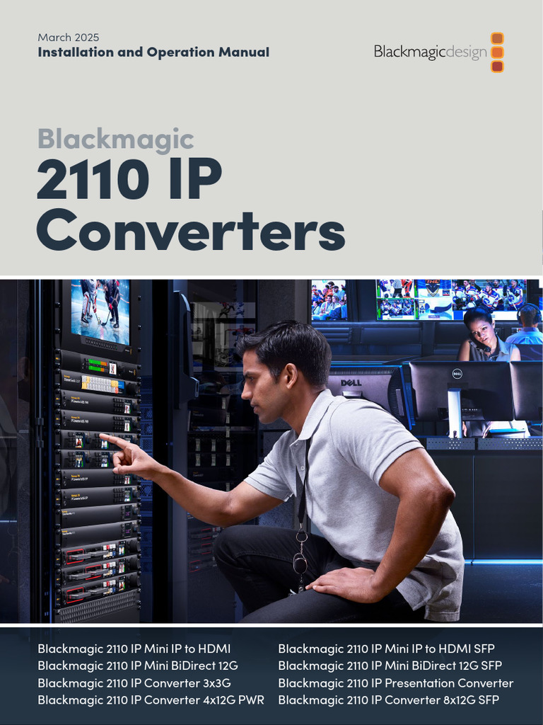 Blackmagic 2110 IPConverters Manual | PDF | Hdmi | Network Switch