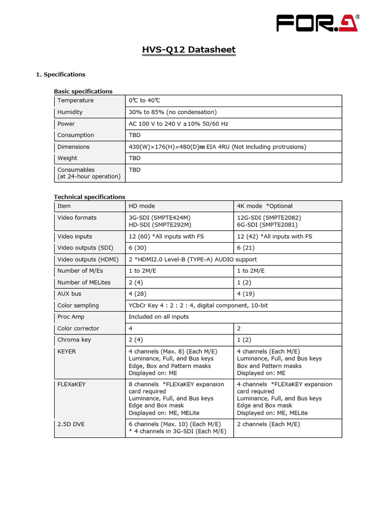 HVS Q12 E SPEC E1 Preliminary | PDF | Video | Information And Communications Technology