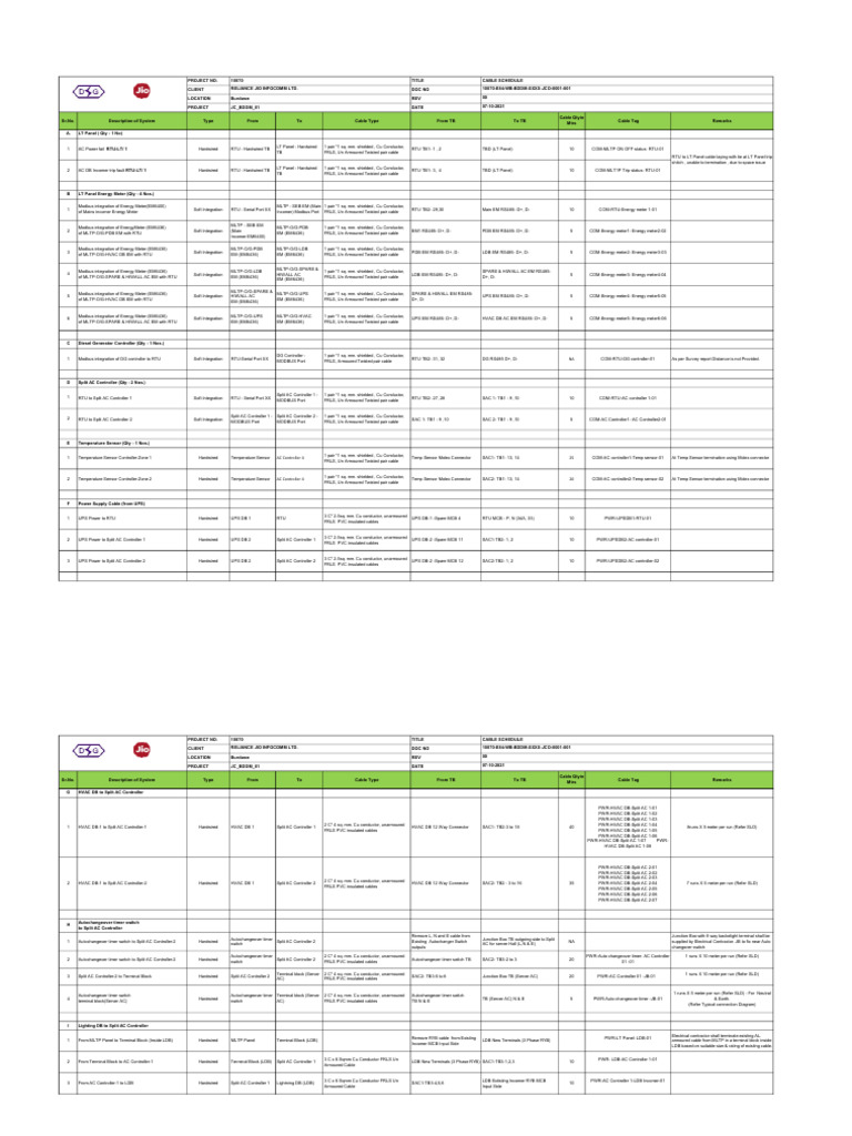 10070-E84-WB-BDDM-XXXX-JCO-0001-001 | PDF | Electrical Wiring | Equipment