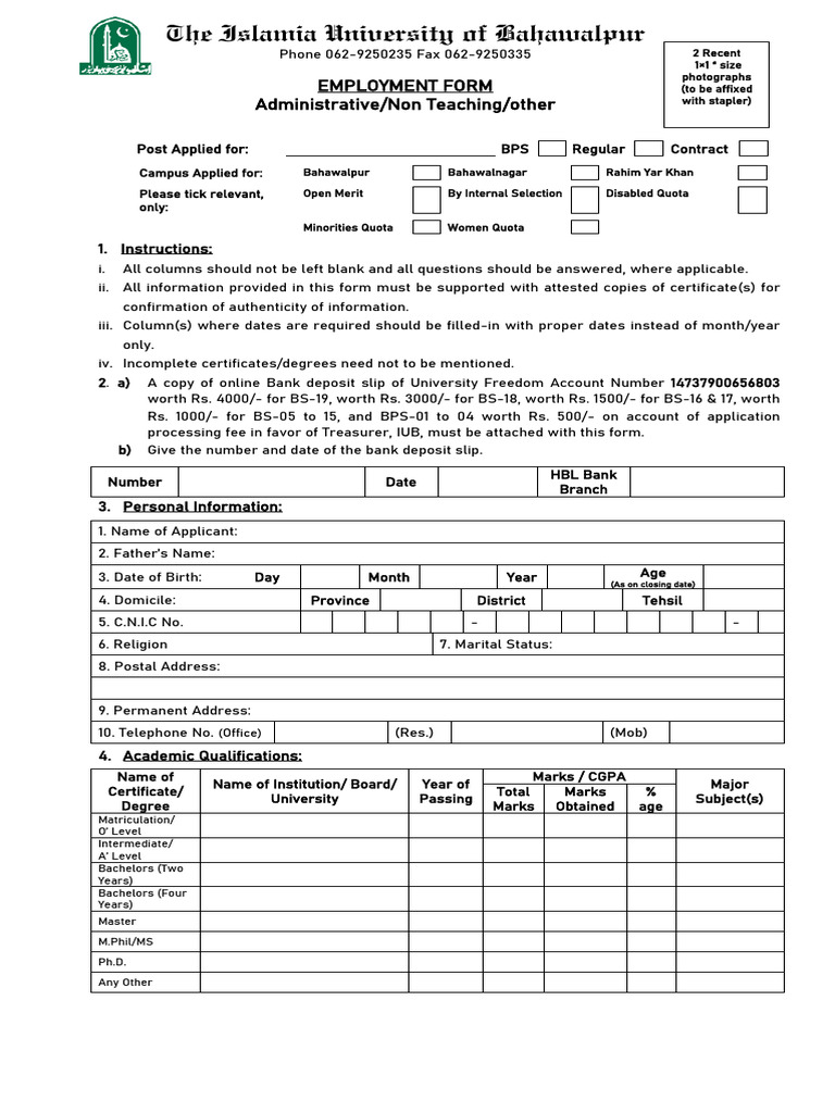 Job Application Form 17 Above | PDF | Bachelor's Degree | Academic Degree