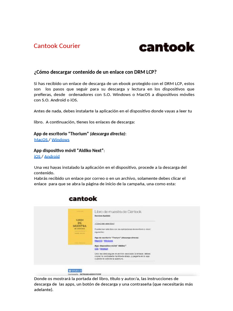 Cantook Courier Descarga LCP | PDF