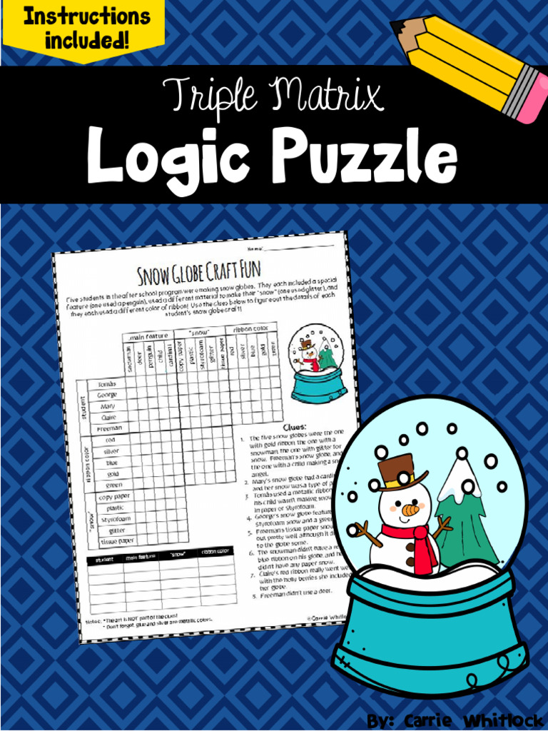 Winter Logic Puzzle Triple Matrix | PDF