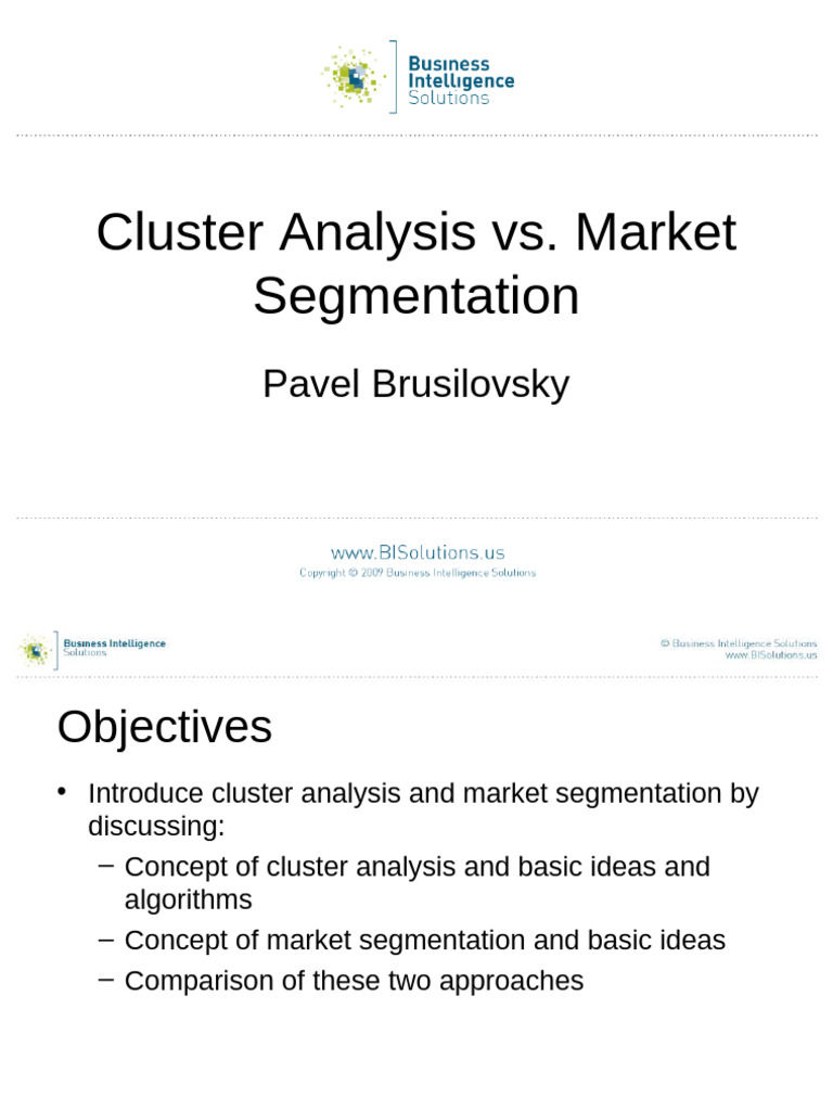 Cluster Analysis vs. Market Segmentation2 | PDF | Cluster Analysis ...