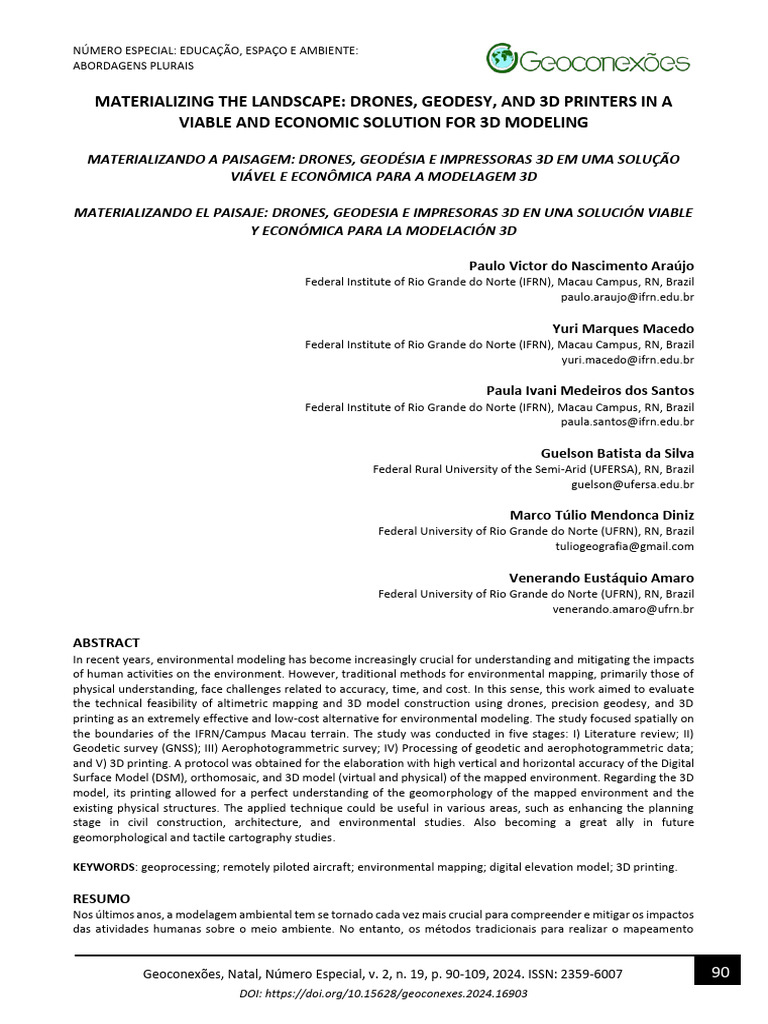 Drones, Geodesy, and 3D Printers | PDF | Geociências