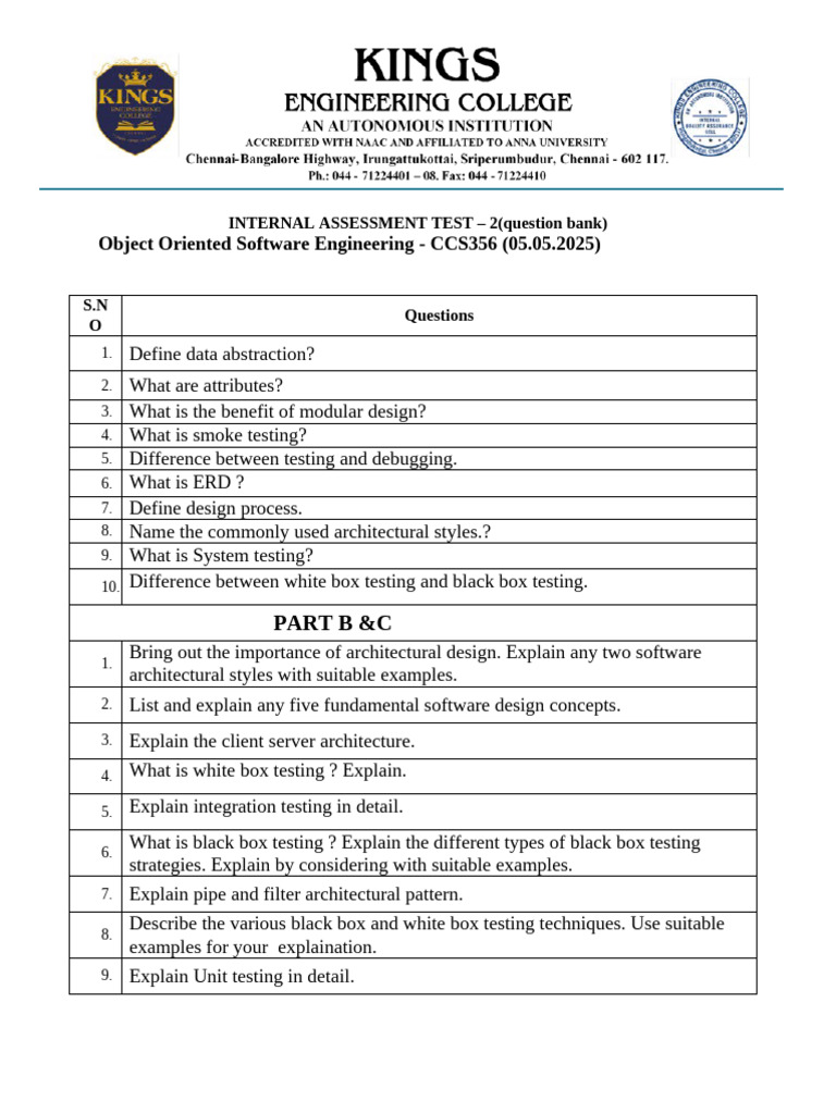 Question Bank IAT2 | PDF