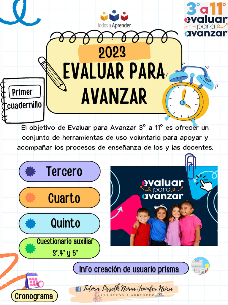 EVALUAR PARA AVANZAR 2023-3° A 11° - Primer Cuadernillo | PDF