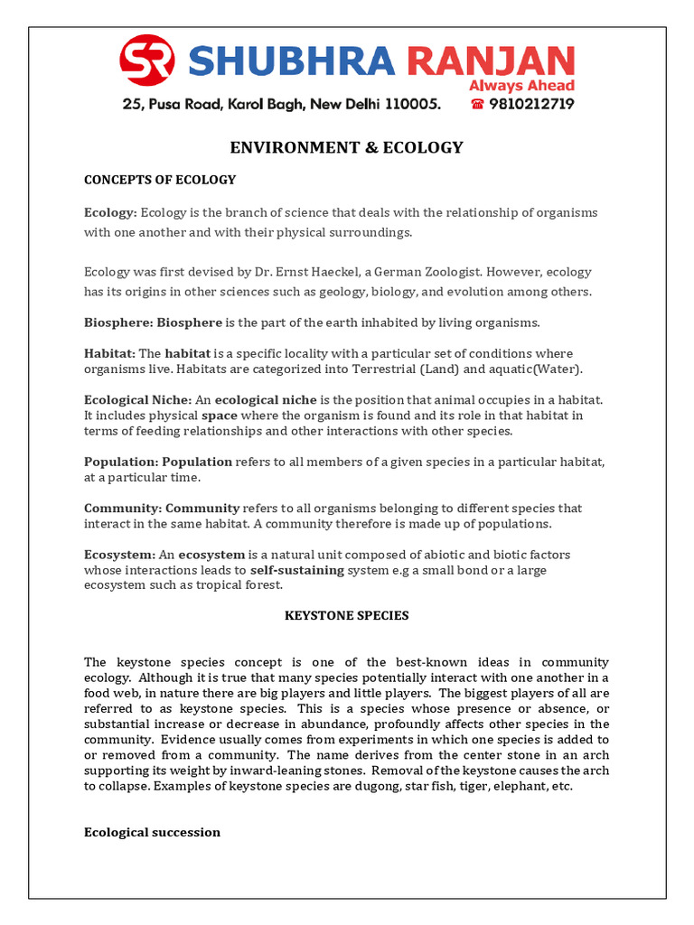 Concepts of Ecology Handout | PDF | Ecology | Nitrogen