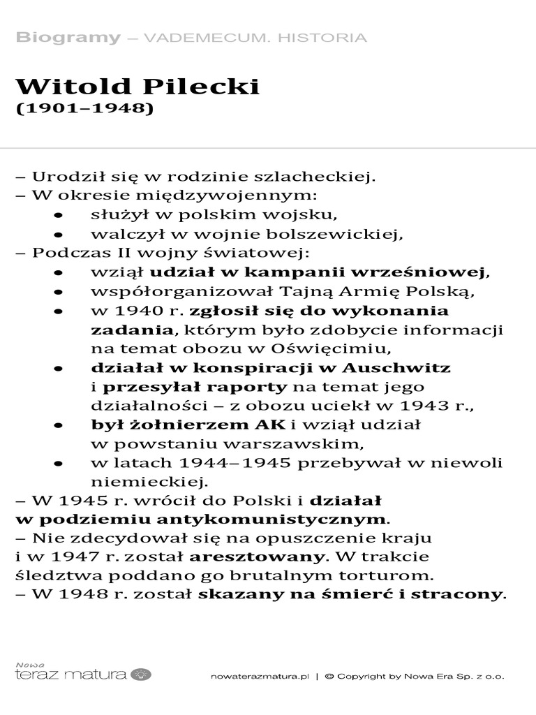 Biogram Witold Pilecki | PDF