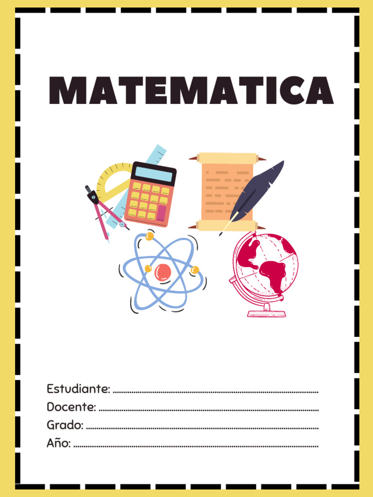 Documento A4 de Carátula de Matemática Ilustrativa Celeste y Blanca | PDF