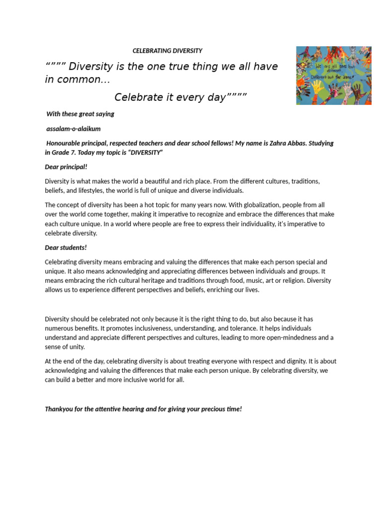 CELEBRATING DIVERSITY | PDF