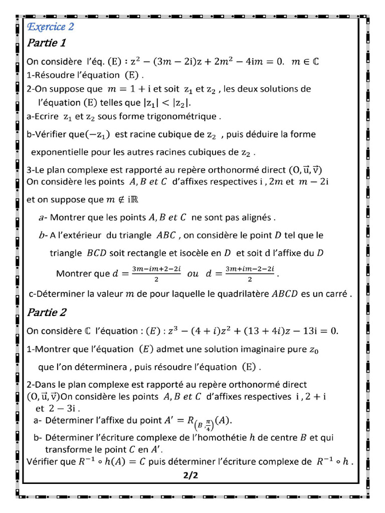 Exercices Complexes | PDF
