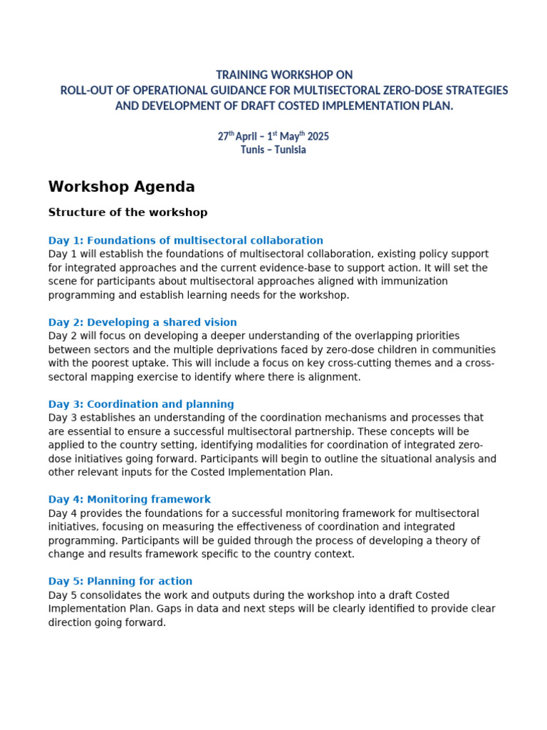ENGLISH LY Workshop Agenda - Handout | PDF