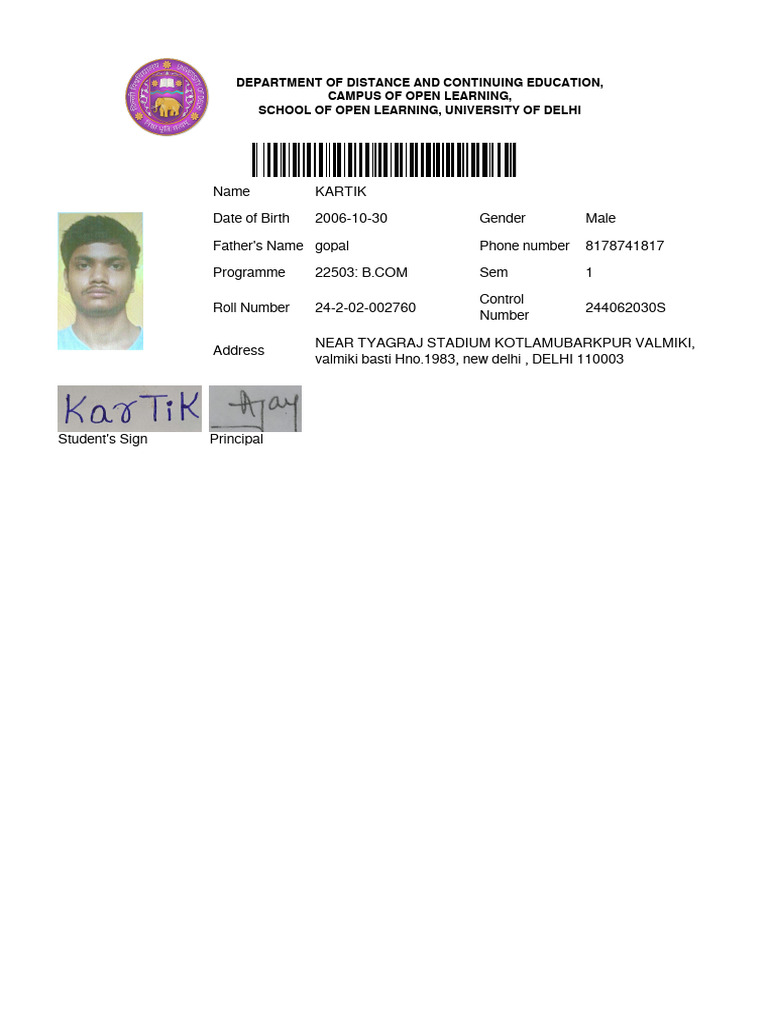 Department of Distance and Continuing Education, Campus of Open ...