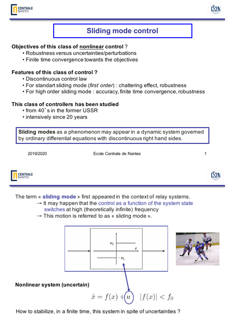 Chap4 Sliding Mode NOLCO 19 20 | PDF | Control Theory | Physics