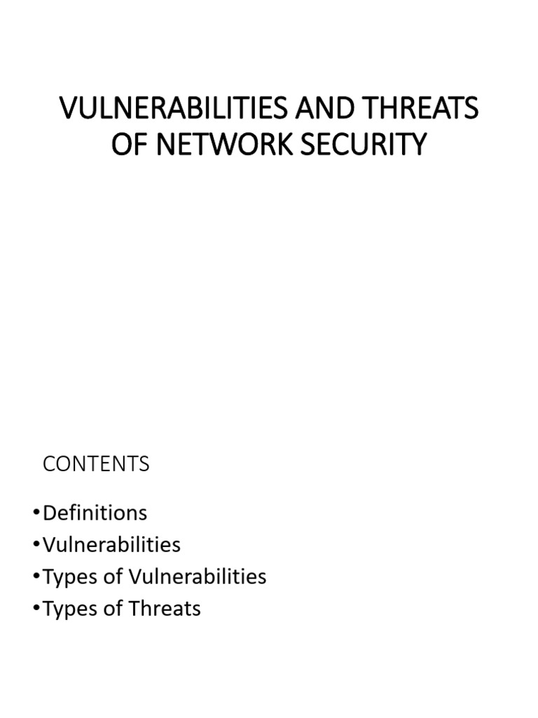 1. Introduction to Information Systems and Network Vulnerabilities ...