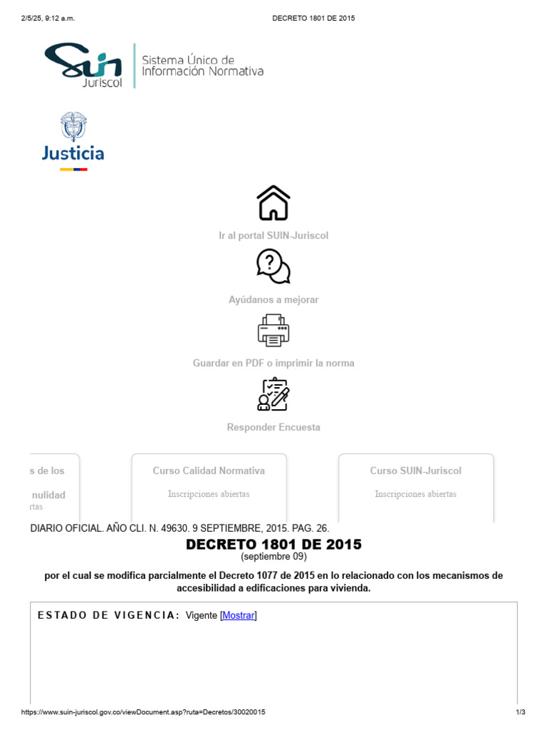 Decreto 1801 de 2015 | PDF