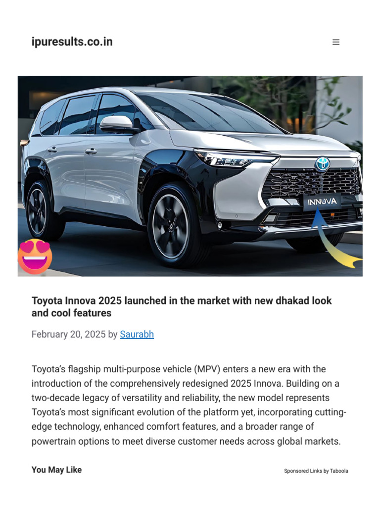 2025 Toyota Innova: New Design & Features | PDF | Hybrid Vehicle | Land ...